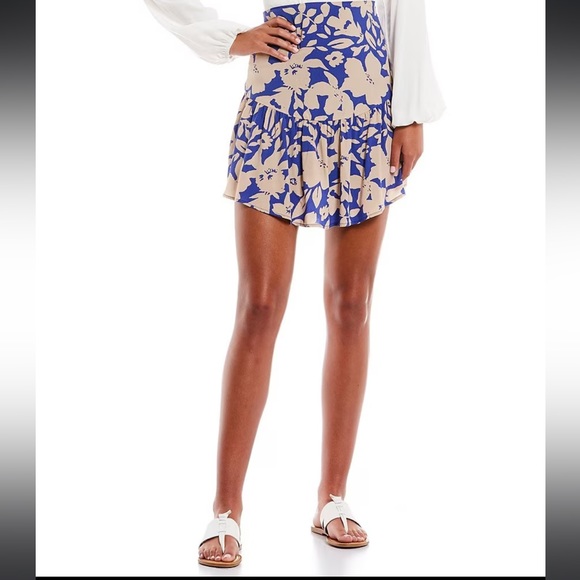 Gianni Bini | Skirts | Gianni Bini Gb High Rise Ruffled Mini Skirt Blue ...